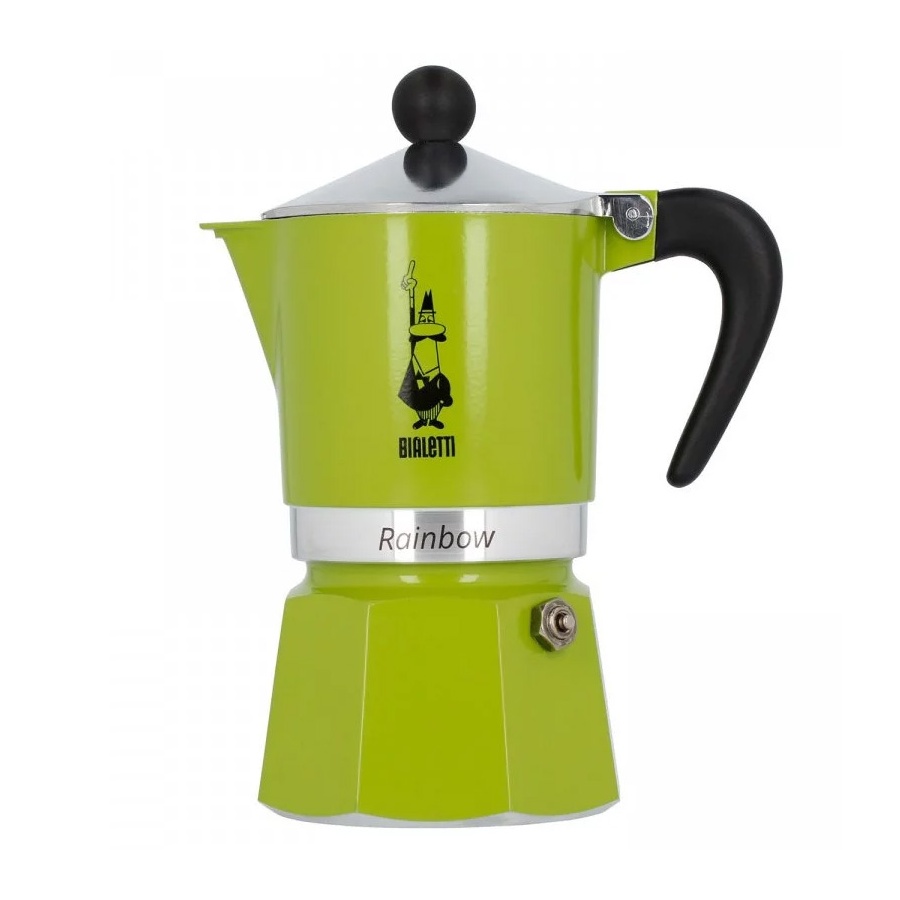 Bialetti Rainbow 3 green moka pot | GourmetKava